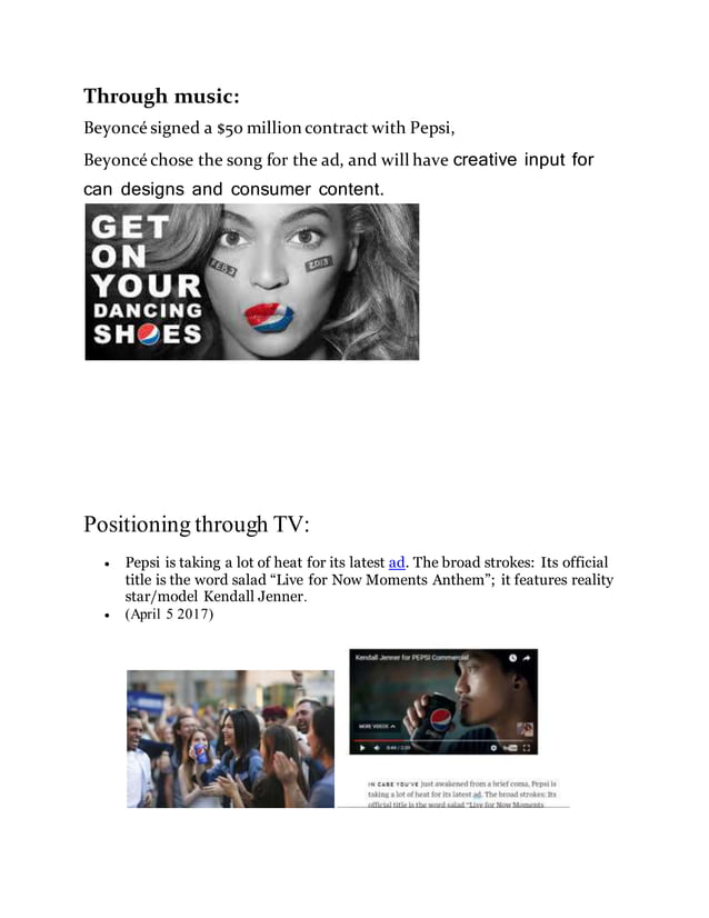 how pepsi positioning takes place | DOCX