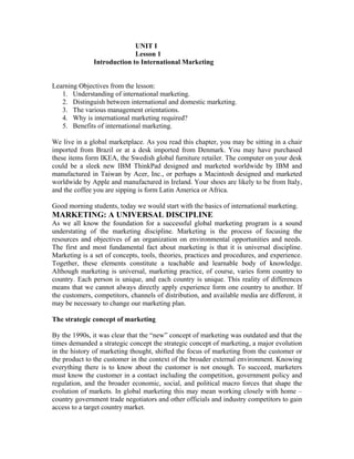 Mktg Lecture 01 | PDF