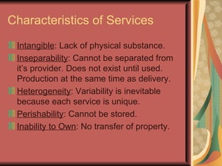 Mktg Of Services | PPT | Marketing and Advertising | Business