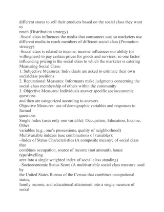 Mktg 3850 the family and its social class/tutorialoutlet | DOC ...