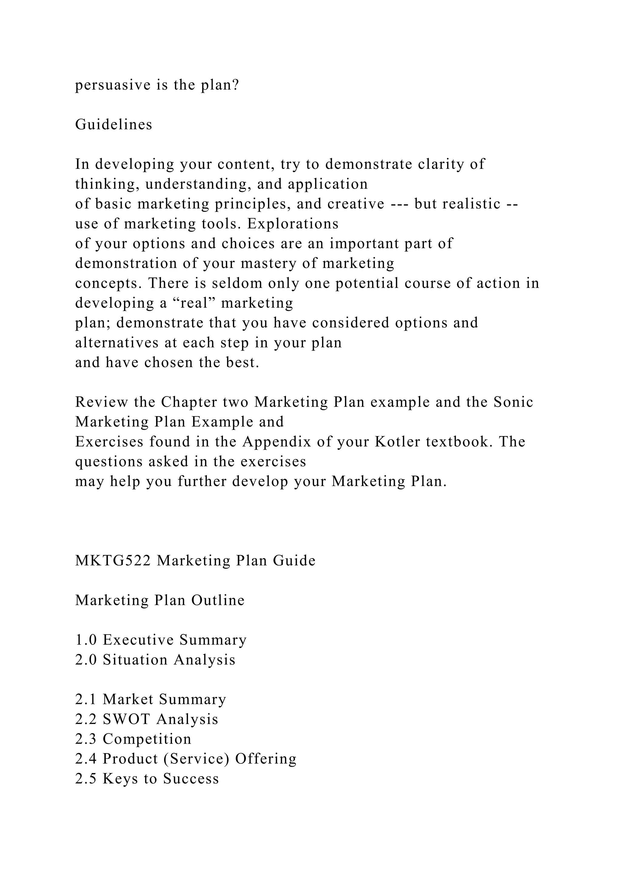 MKTG522 Marketing Plan Guide MKTG522 MARKETING PLAN GUIDE .docx