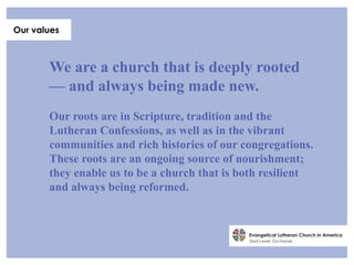 ELCA Message and Values | PPTX | Christianity | Religion & Spirituality