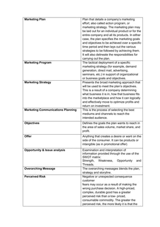 Marketing Glossary | PDF | Advertising Industry | Industries