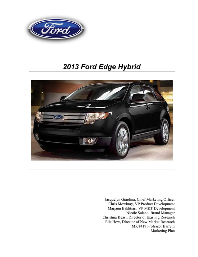Ford Marketing Plan 2013 | DOC