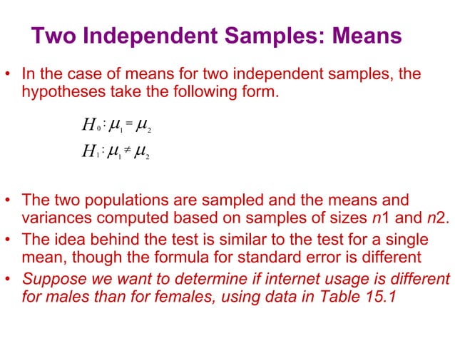 Identifying Appropriate Test Statistics Involving Population Mean | PPT