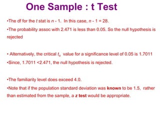 Identifying Appropriate Test Statistics Involving Population Mean | PPT