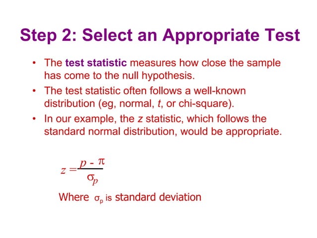 Identifying Appropriate Test Statistics Involving Population Mean Ppt