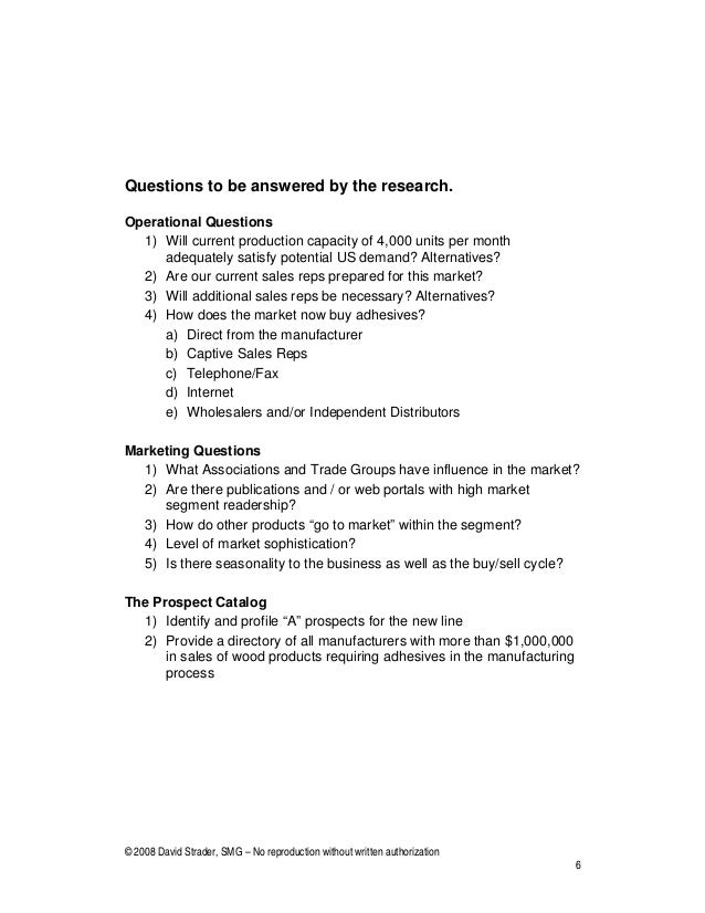 Sample Market Research & Analysis