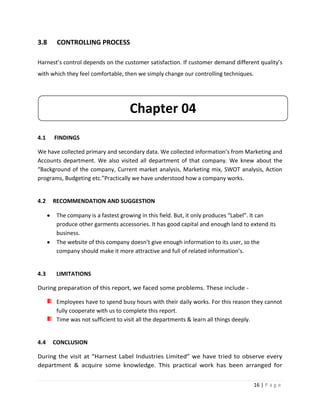 Marketing plan-Harnest Label Industries,BD | DOCX