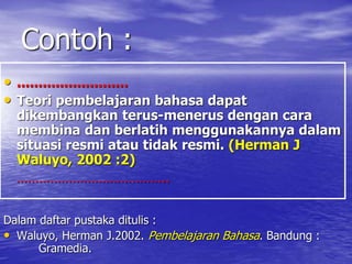 MKU Bahasa Indonesia Kutipan, Daftar Pustaka, dan Catatan Kaki | PPT