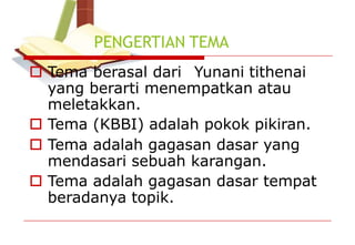 MKU Bahasa Indonesia Materi Topik, Tema, dan Judul Karangan By Asep ...