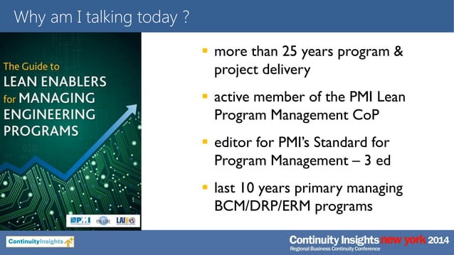 Lean Thinking for BCM/GRC/ERM Program Management | PPT