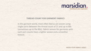 What is thread count? | PPT