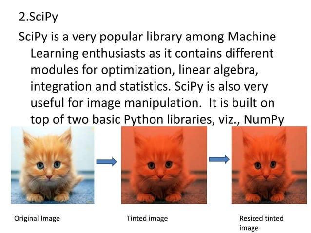Machine learning libraries with python | PPTX