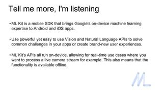 Google ML-Kit - Understanding on-device machine learning | PPT