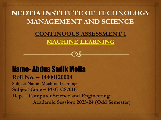 machine learning.pptx | Physics | Science