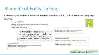 Biomedical Entity Linking - Introduction, approaches, challenges | PPT