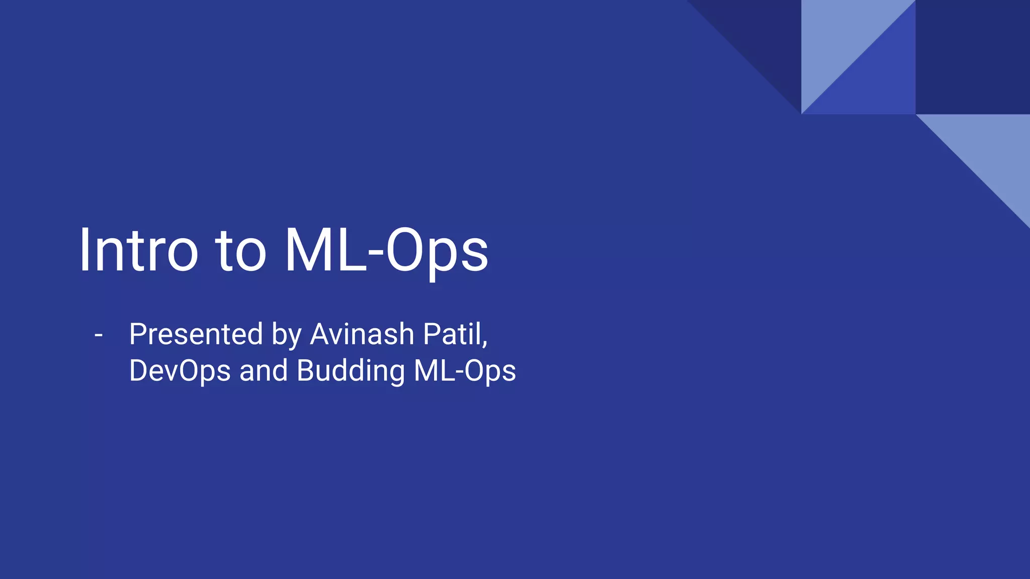 Ml ops intro session | PDF