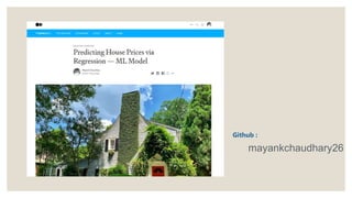 Machine Learning - Regression model | PPTX