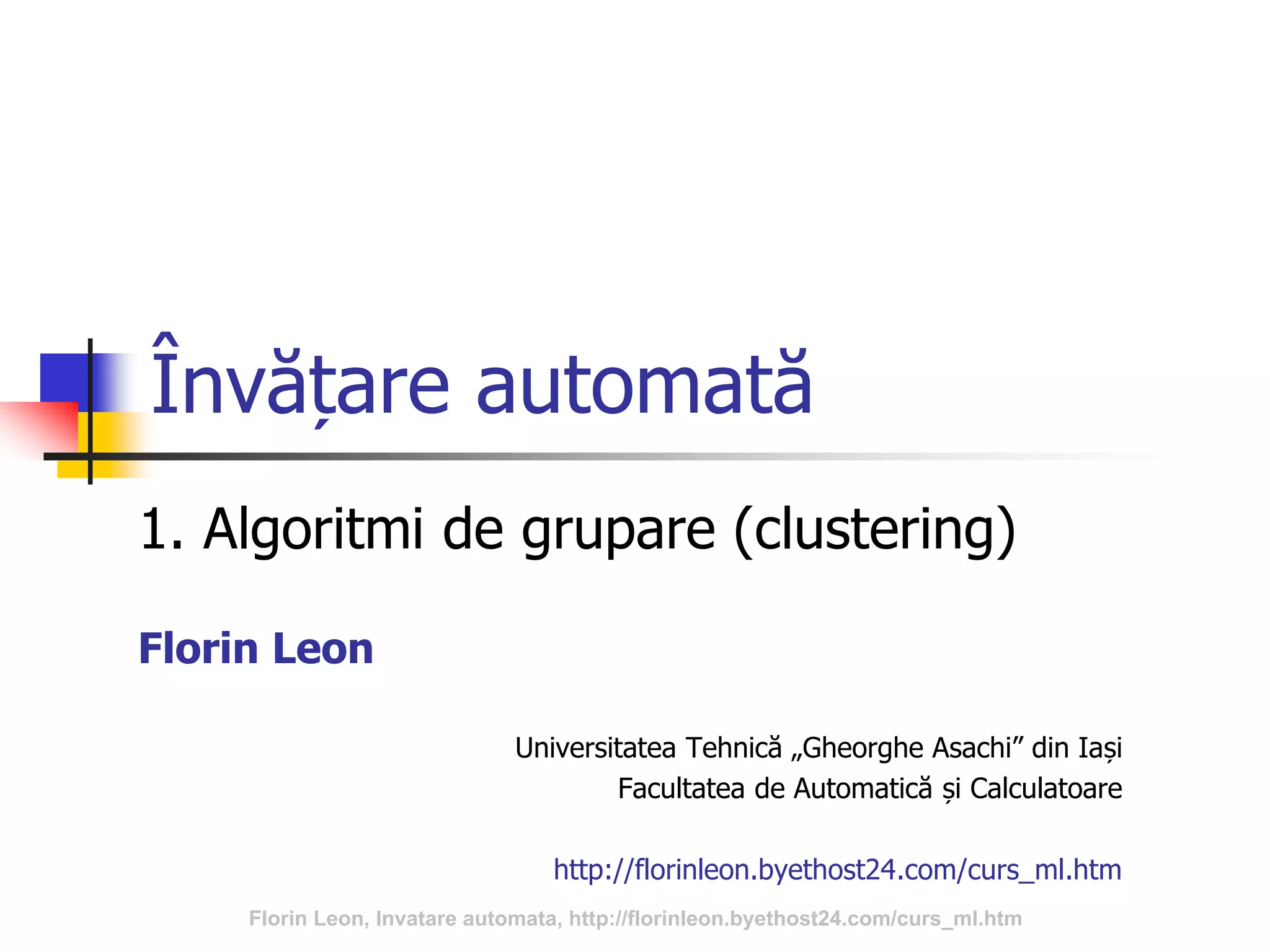 Algoritmi de grupare (clustering) | PDF