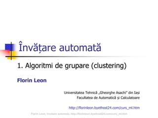 Algoritmi de grupare (clustering) | PPT