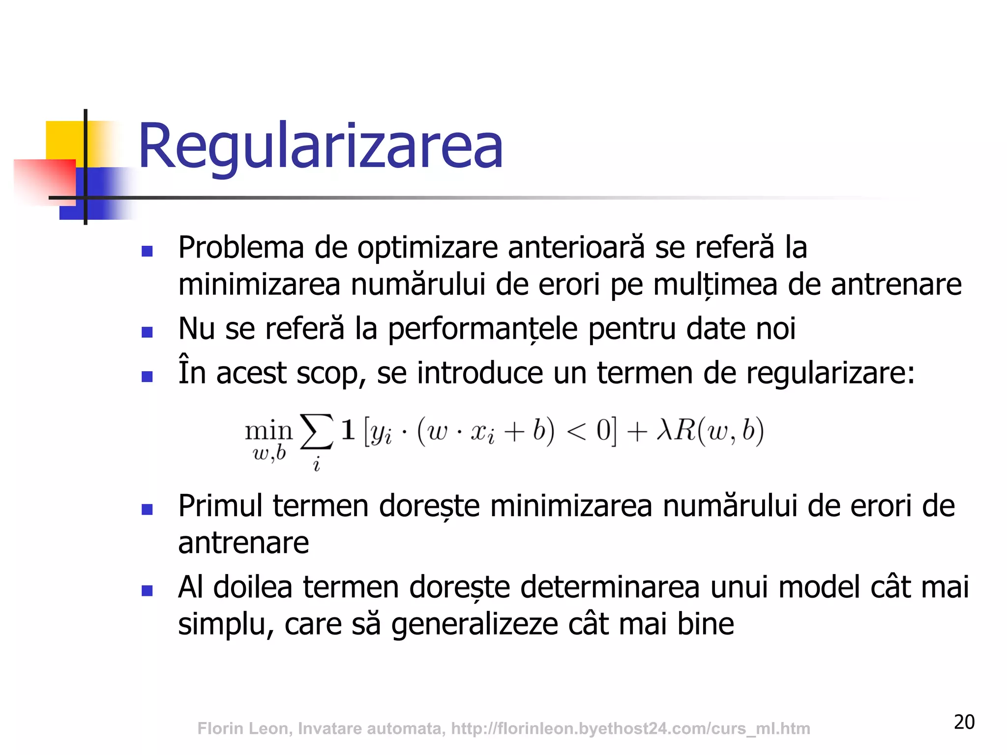 Regresia liniara, logistica, softmax | PPT