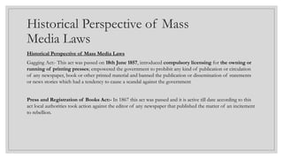 Introduction to India Media Law (Brief PPT ) | PPTX