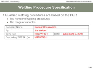 WPS and PQR procedure | PDF