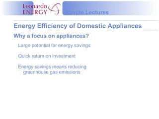 Energy Efficiency of Domestic Appliances | PPT | Home Appliances | Home ...