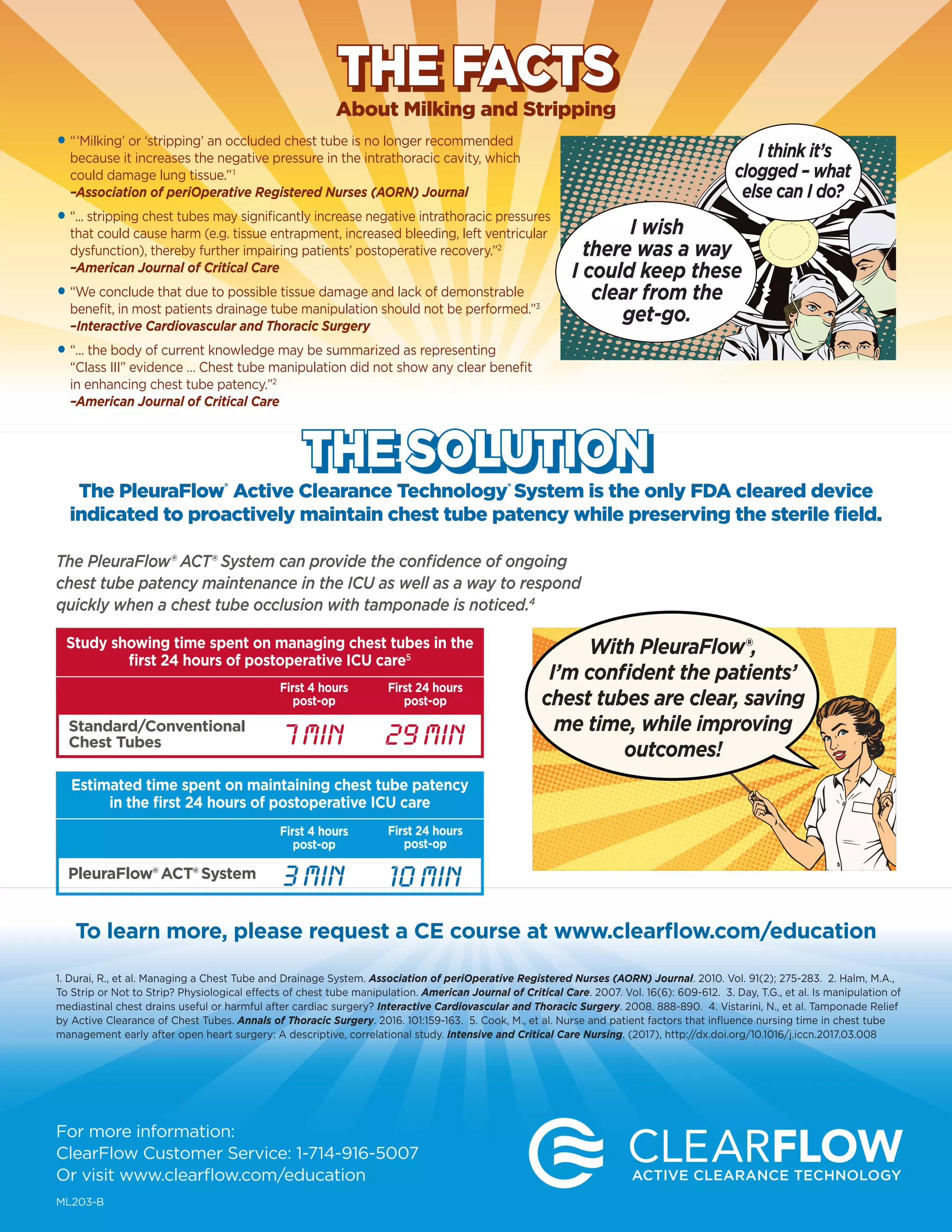 ClearFlow ~ The Facts & Solution: Milking & Stripping Occluded Chest Tubes | PDF