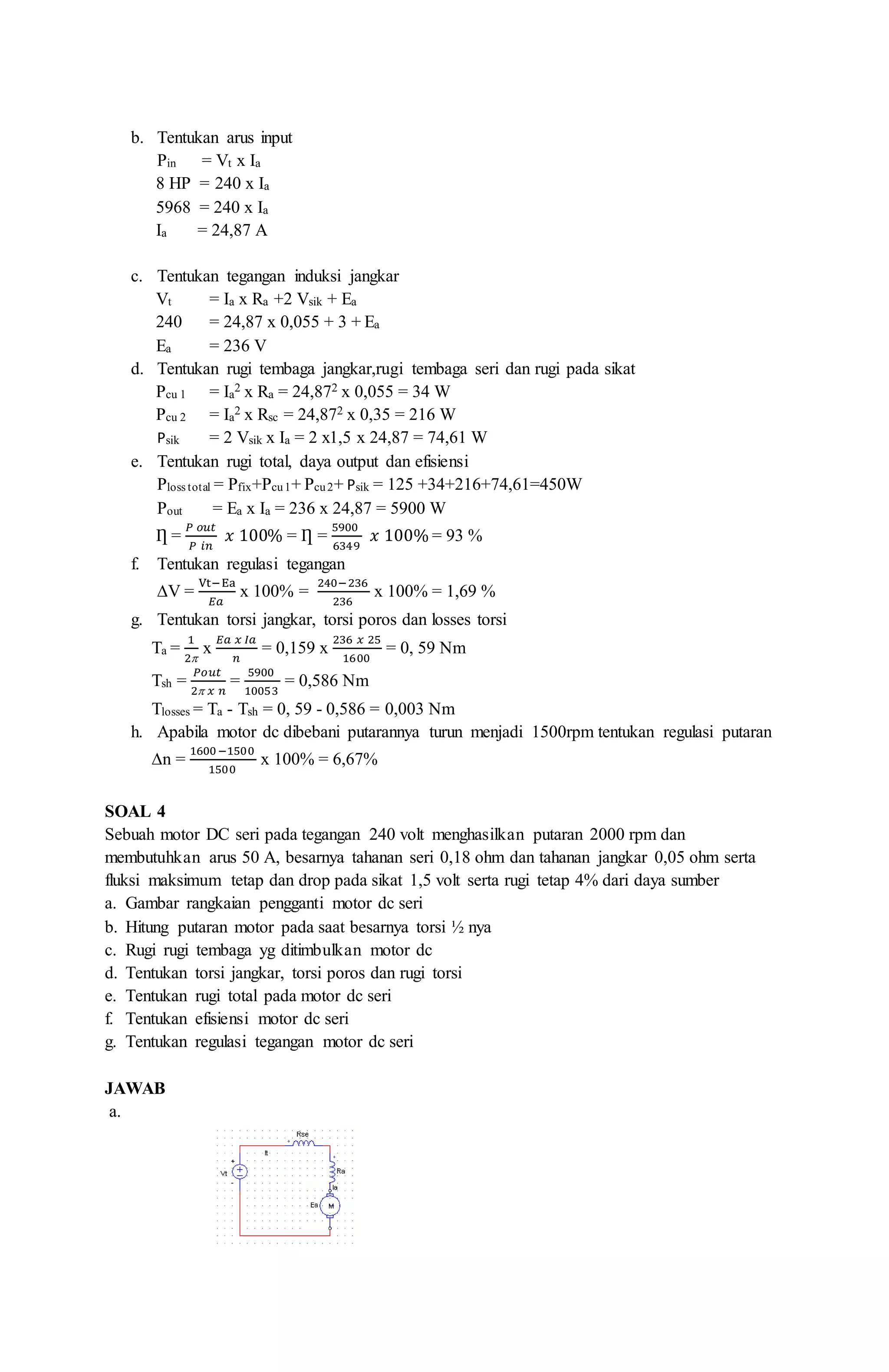 contoh soal motor dc | DOCX