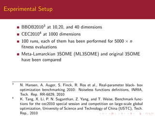 Meta-Lamarckian 3some algorithm for real-valued optimization | PPT
