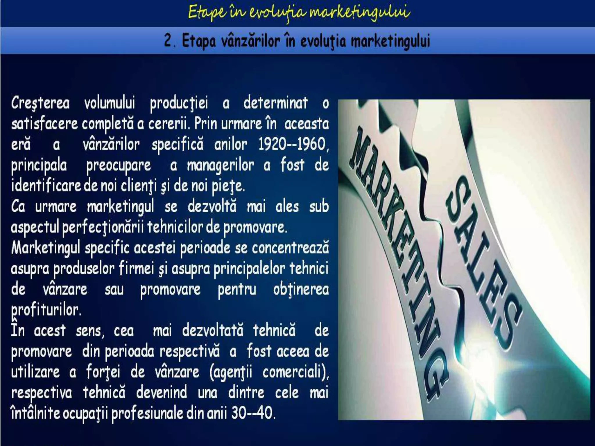 Etape in evolutia marketingului | PPTX