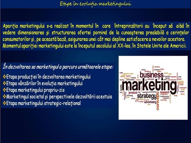Etape in evolutia marketingului | PPTX