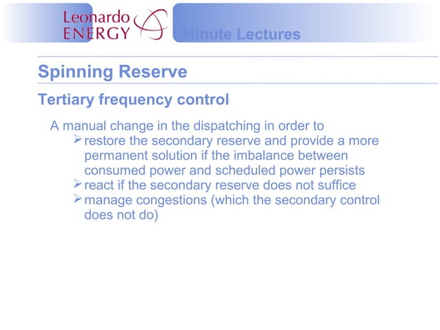 How the grid works - spinning reserve | PPT
