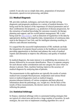 Applications of machine learning | PDF