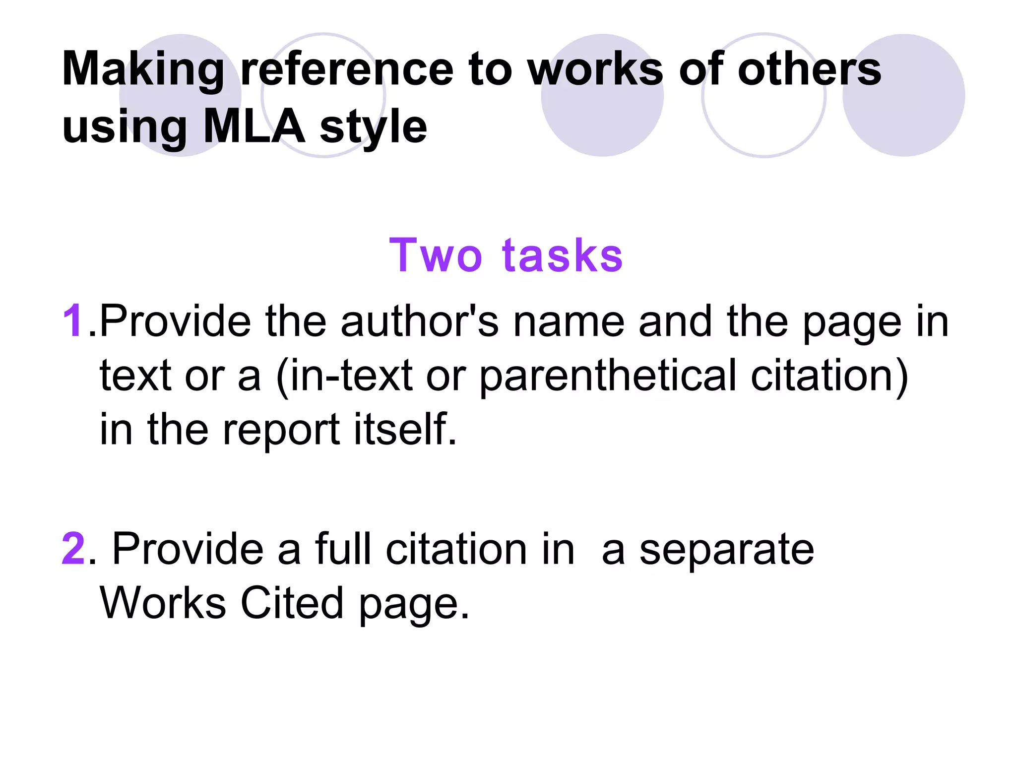 MLA Book Citations Only | PPT