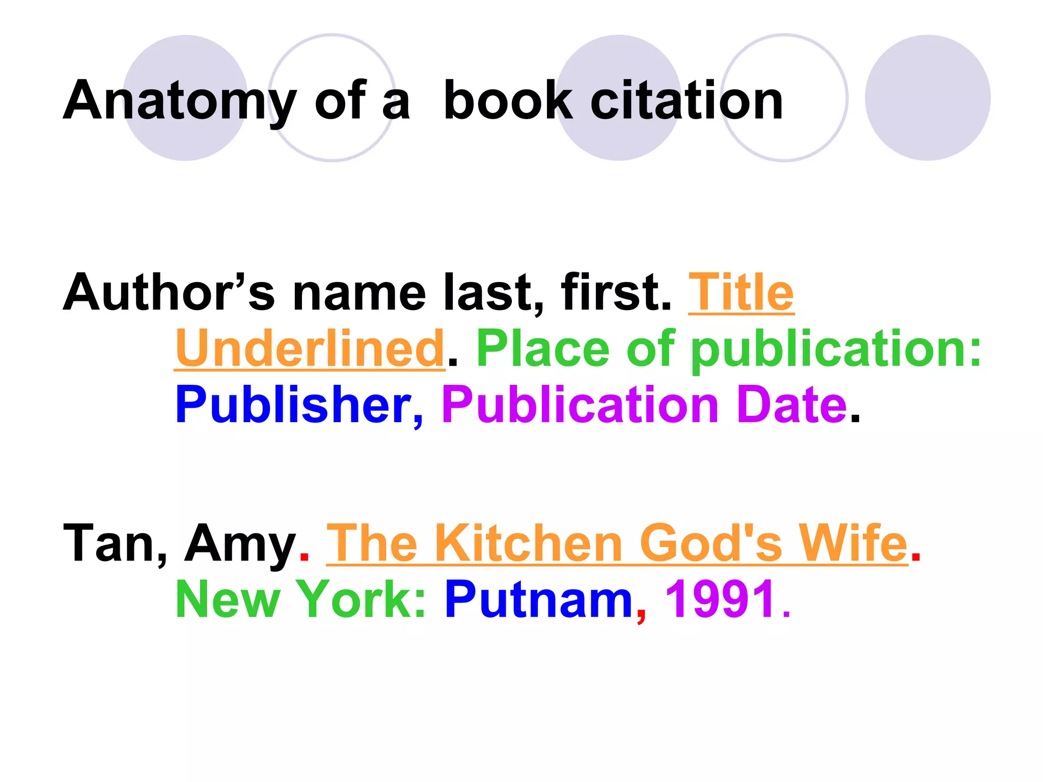 MLA Book Citations Only | PPT
