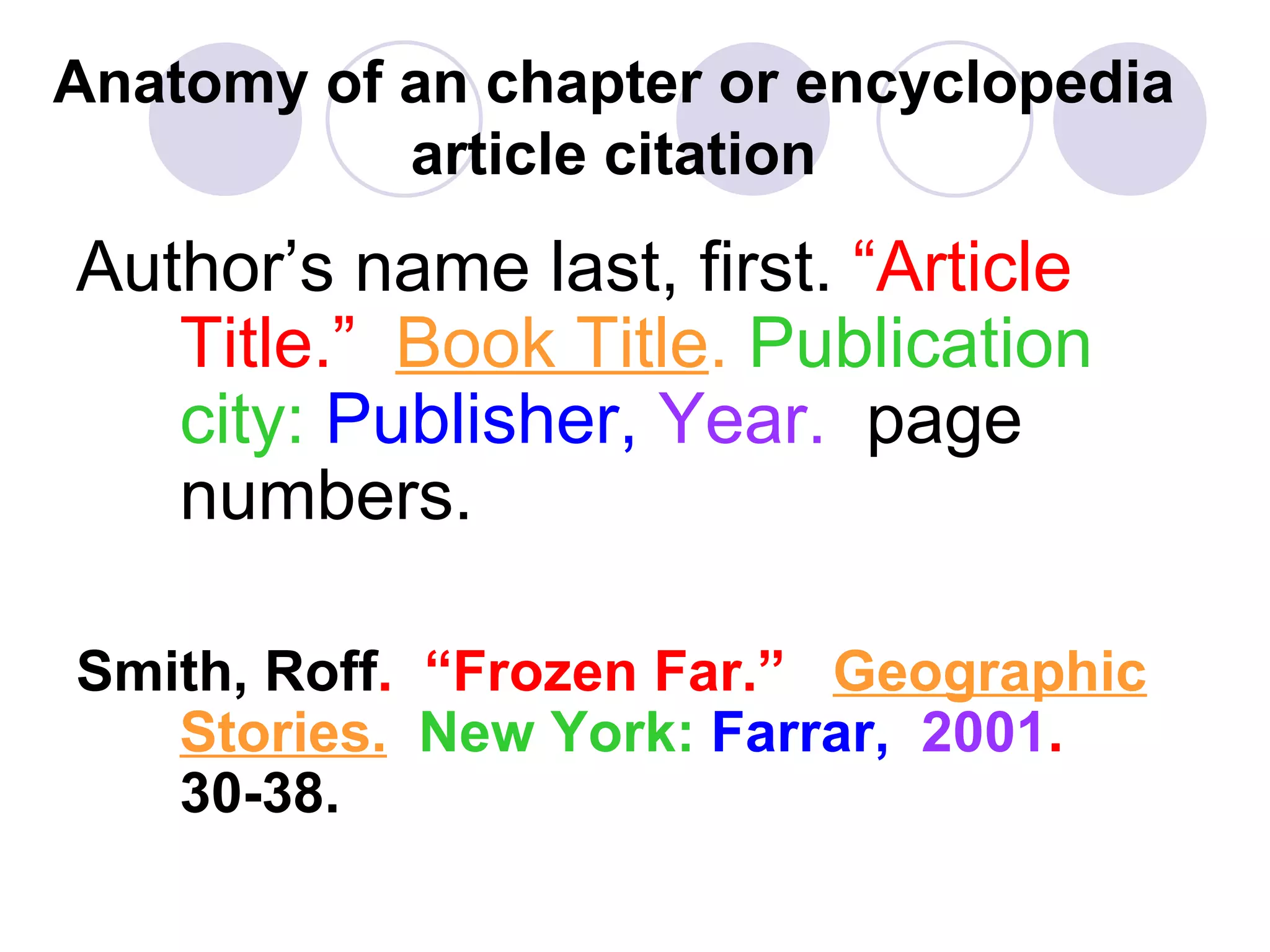 MLA Book Citations Only | PPT