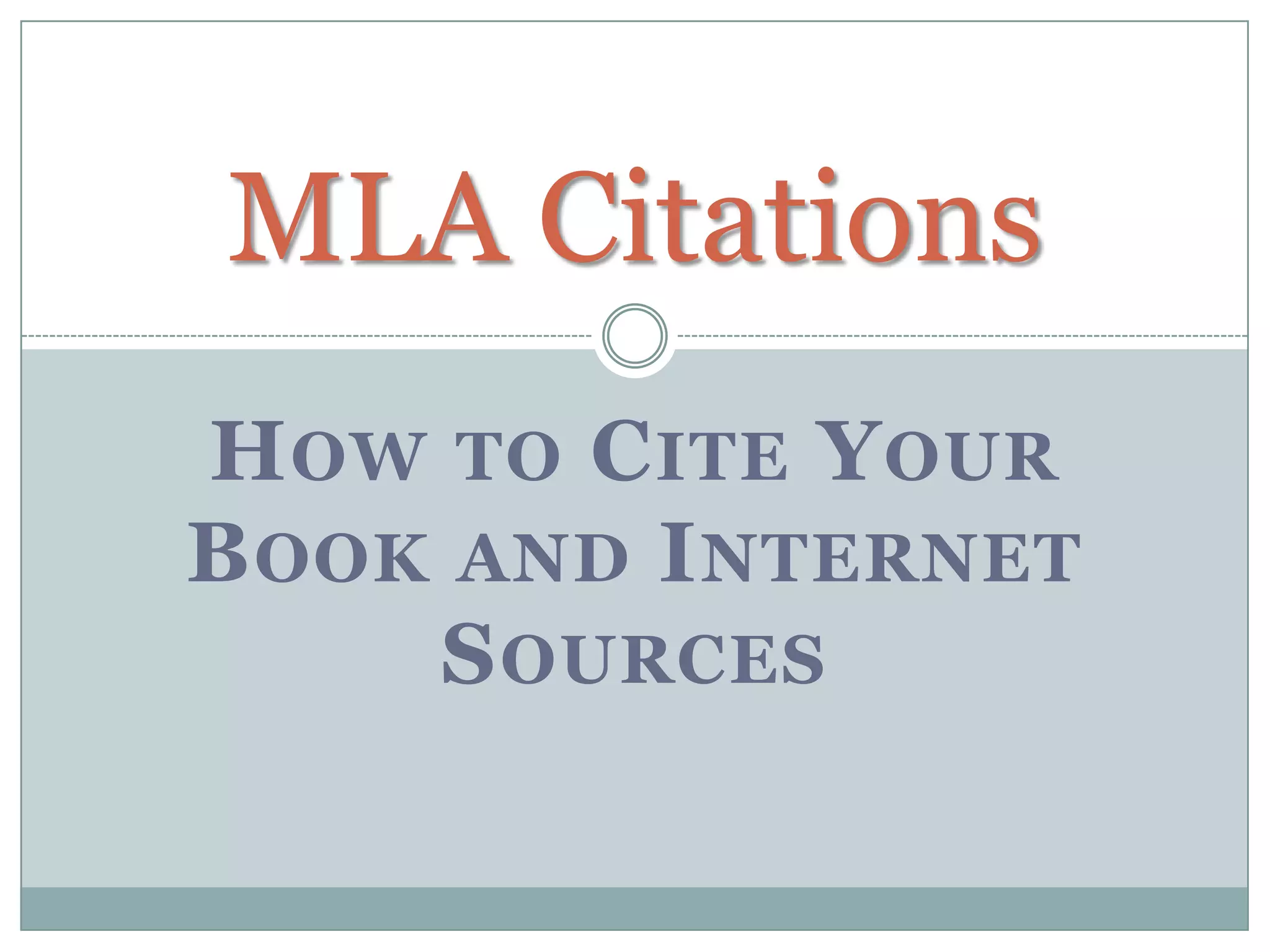 MLA Citations | PPTX