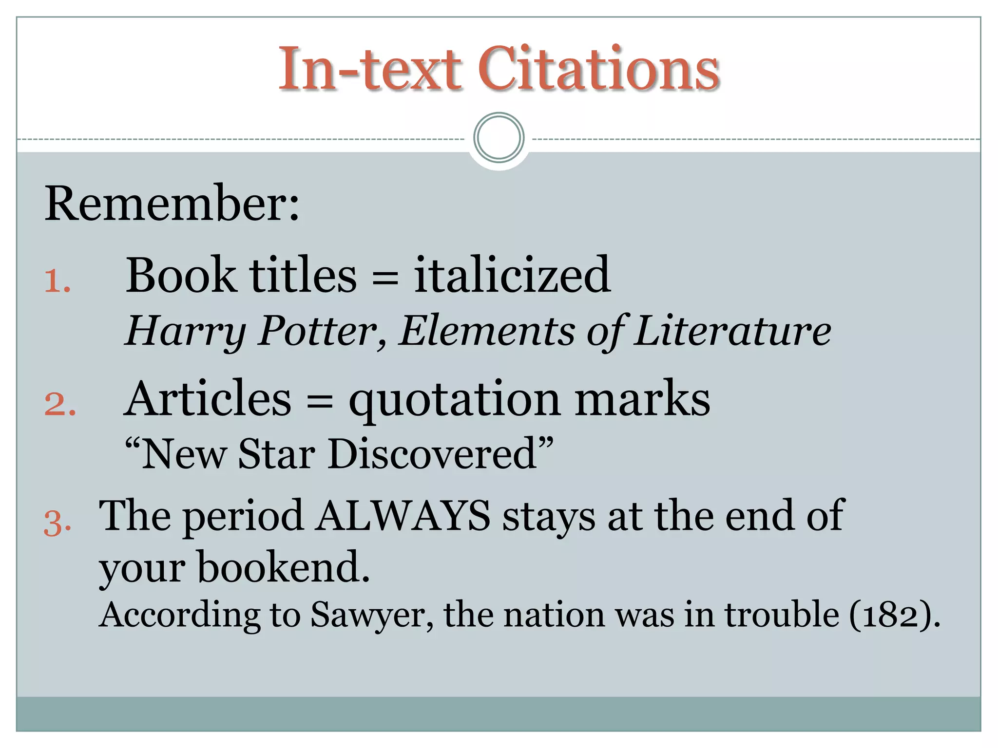 MLA Citations | PPT