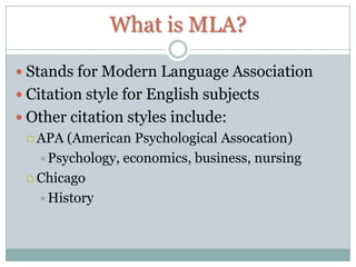MLA Citations | PPTX