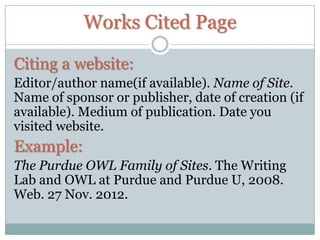 MLA Citations | PPTX