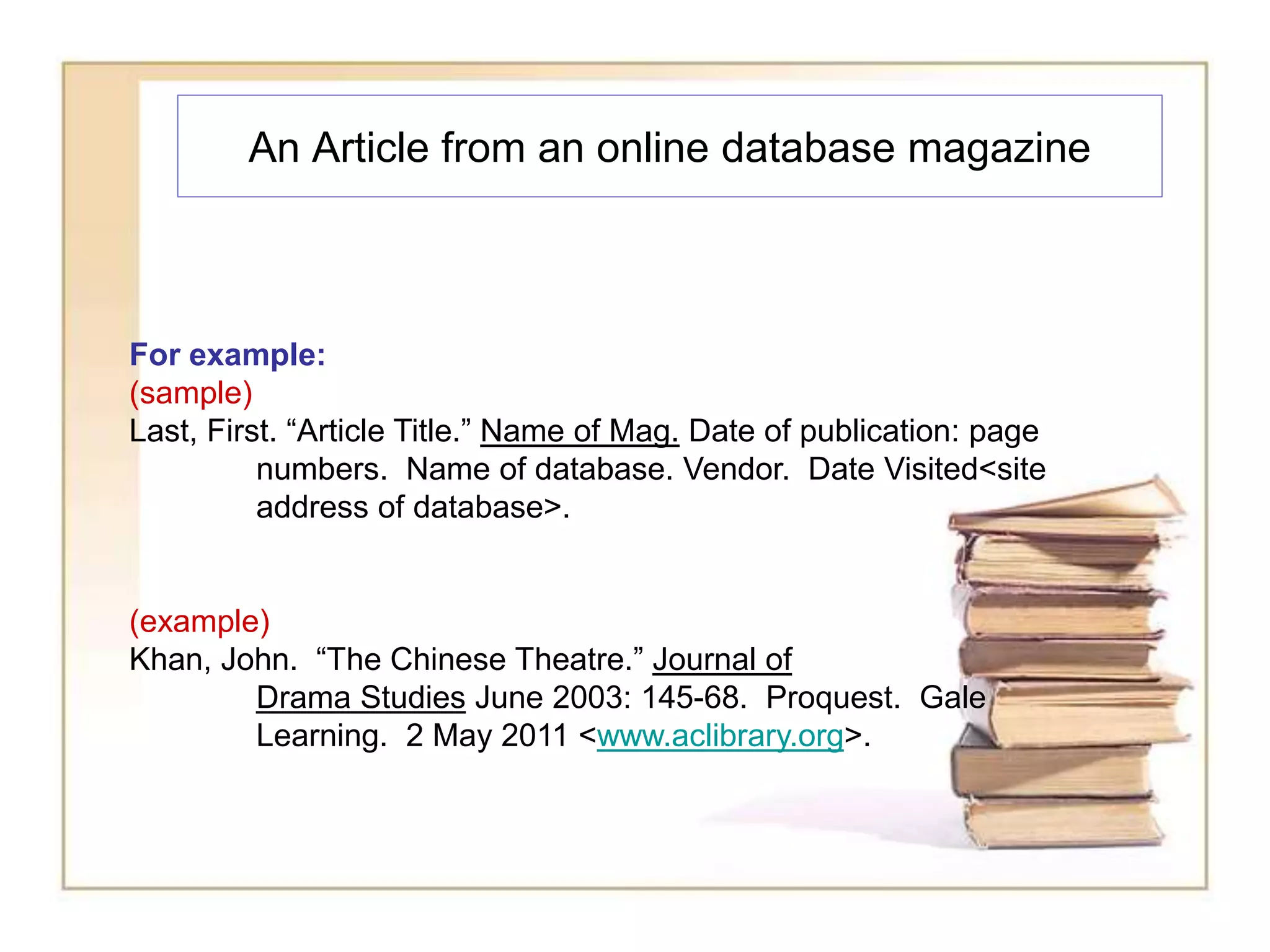 MLA Citation Style | PPT