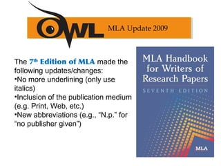 Mla formatting and citation guide | PPT