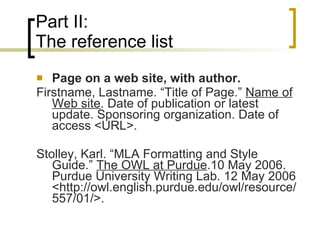 MLA Citation Style | PPT