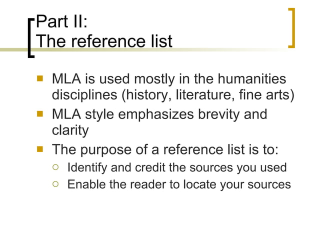 MLA Citation Style | PPT