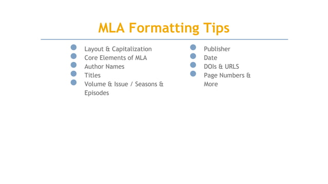 MLA 8th Edition Citation Formating Tips | PPTX