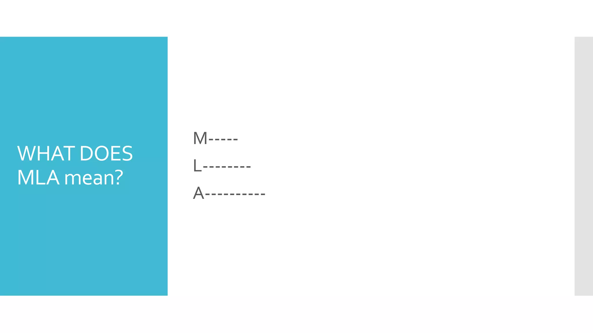 Modern Languages Association (MLA) MUST KNOWS | PPT