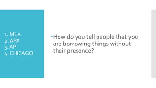 Modern Languages Association (MLA) MUST KNOWS | PPT